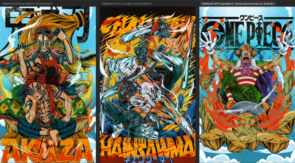 DTF | Diseños Semitonos & Raster | ANIME