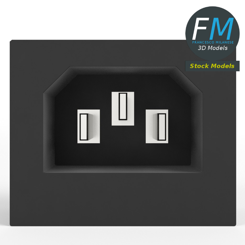 3D MODEL - Power input socket