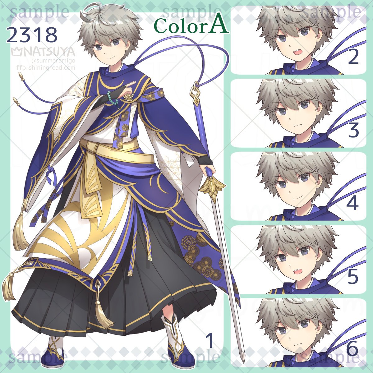 Character Art Pack: 2318-colorA/B - 6 Expressions