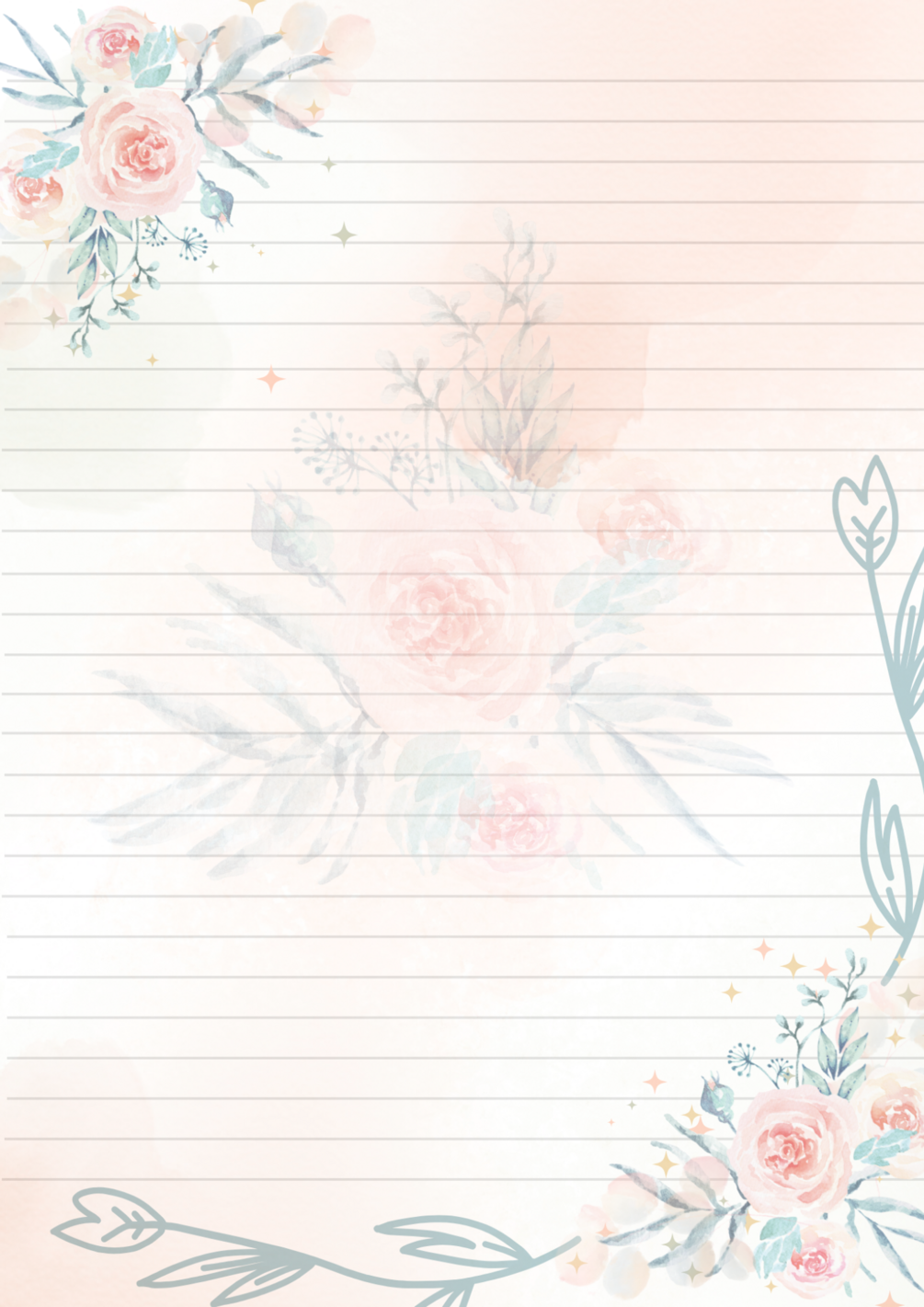 Deluxe Watercolour Botanical Letter Writing Paper Bundle | Two Designs ...