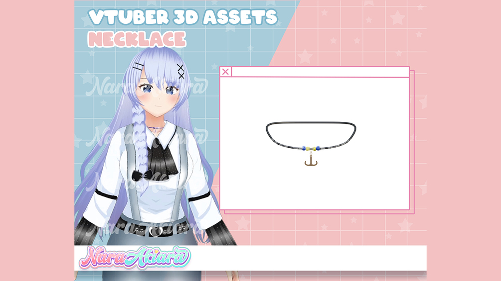 3D Vtuber Assets Necklace V8 Vroid Commission, 3D assets ready to use ...