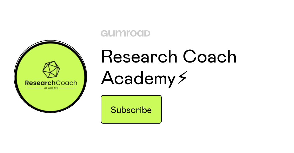 Research Coach Academy⚡