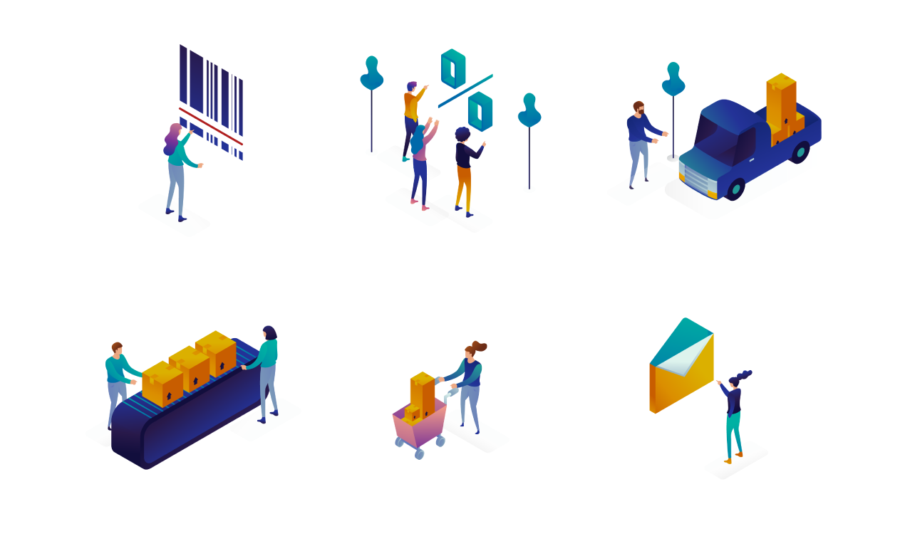 Isometric Office illustrations - 200 Vector Elements