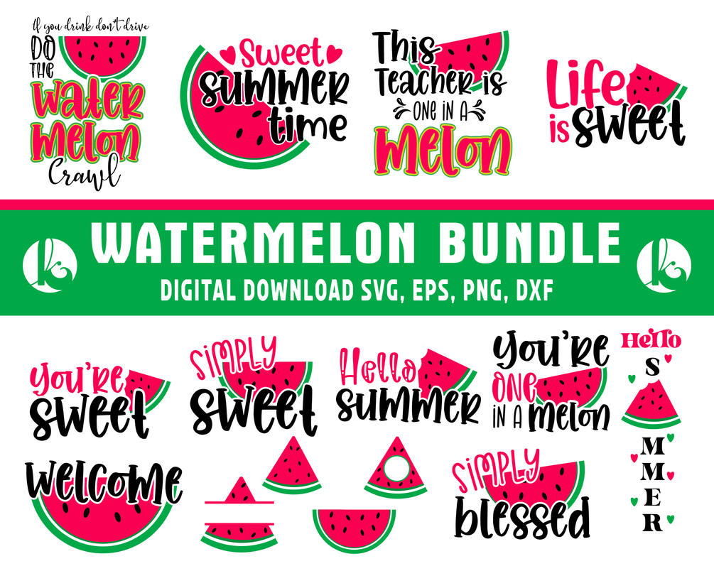 Watermelon Design Bundle | Summer Design Bundle | Vector Art | Digital ...