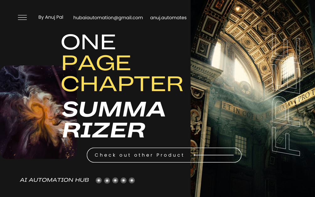 One Page Chapter Summary Prompt