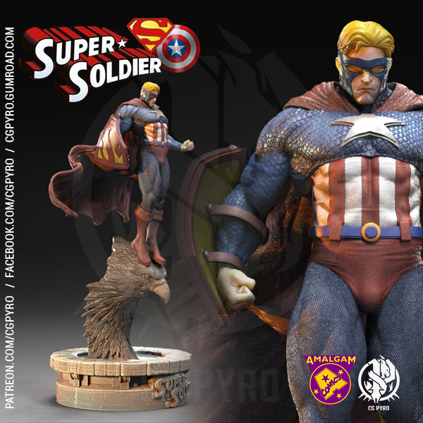 Super Soldier Amalgam comics STL 3d printing by CG Pyro superman ...