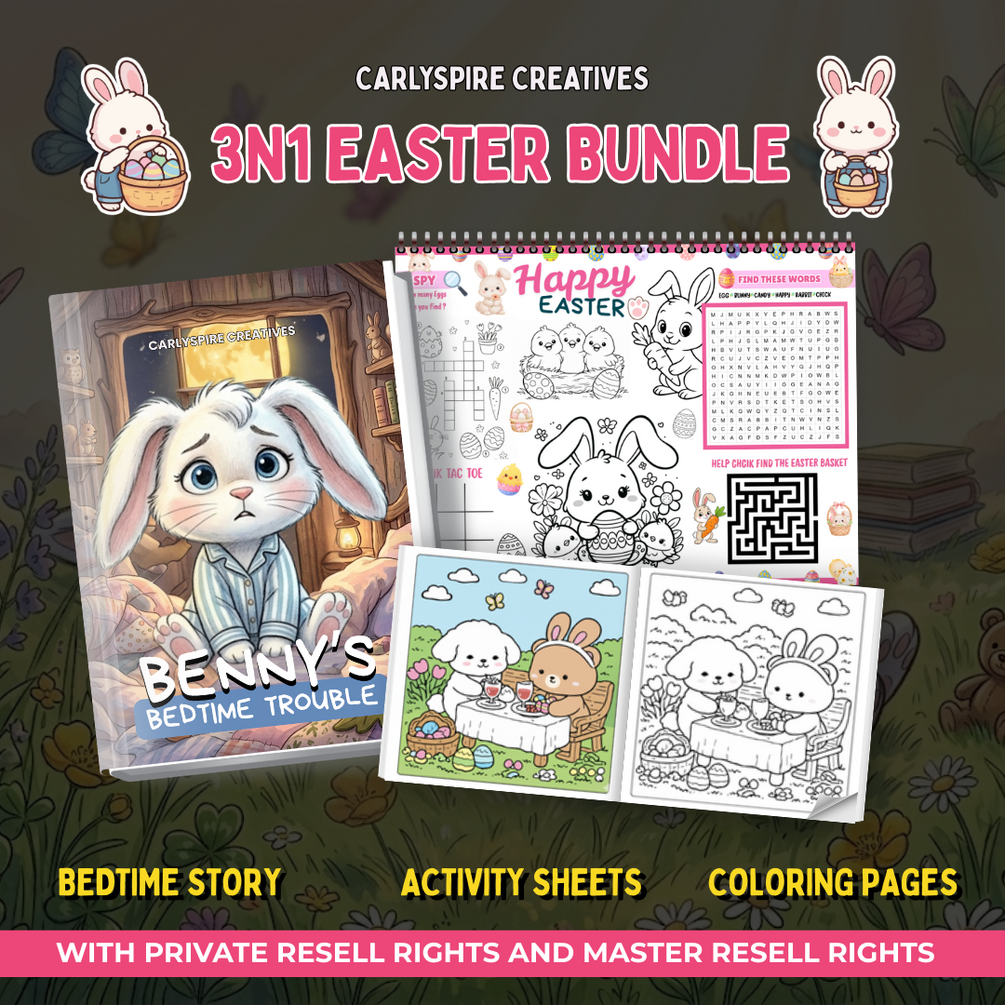 [CARLYSPIRE] Easter Kids Bundle – Bunny Storybook + 36 Coloring Pages ...
