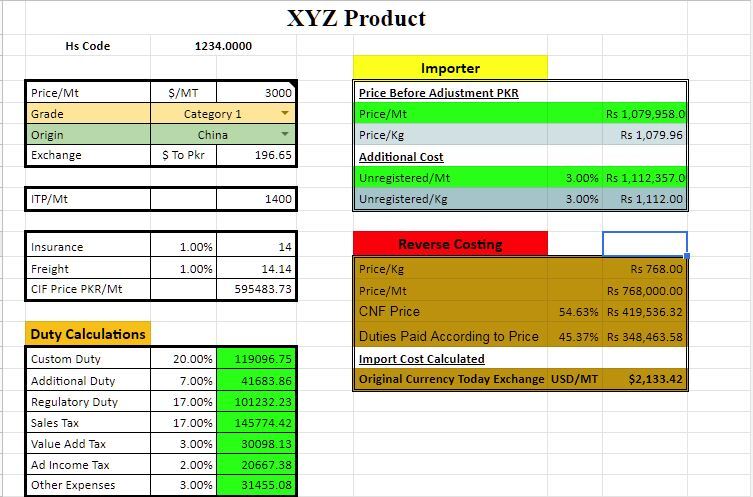 Simple Costing Calculator