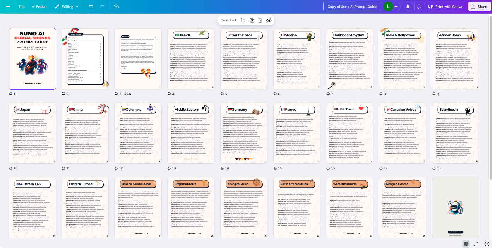 Canva Template: AI Prompt Guides