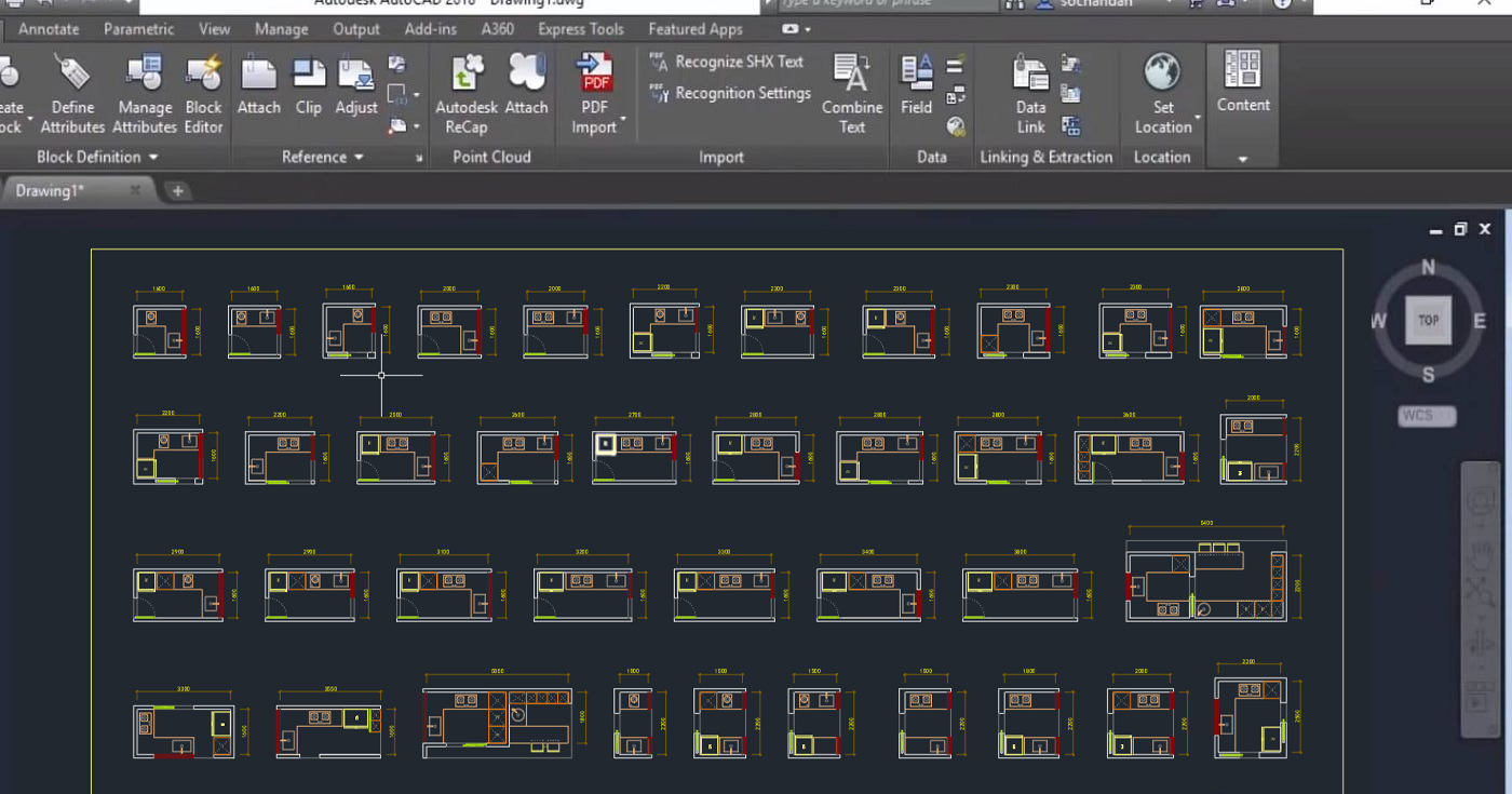 Residential Interior Space Cad Layout Plan Module