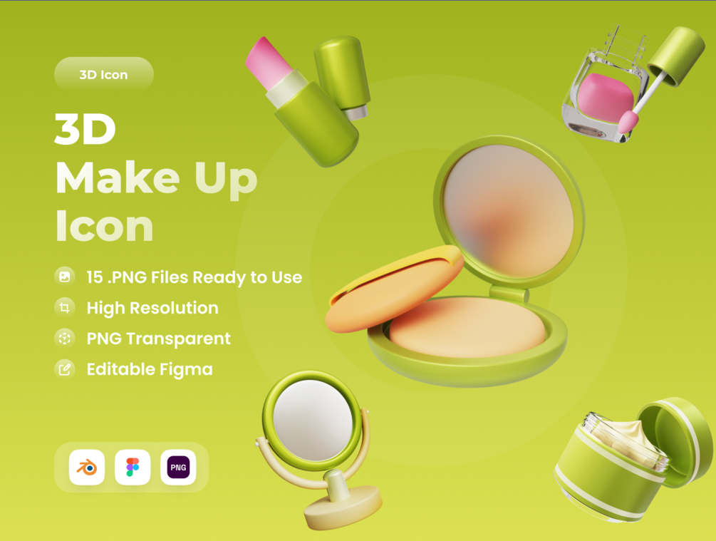 Make Up 3D Illustration