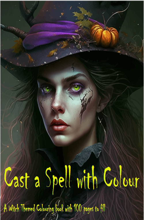 Halloween Witch themed Coloring Book, 100 Pages, Witch & Familiars ...