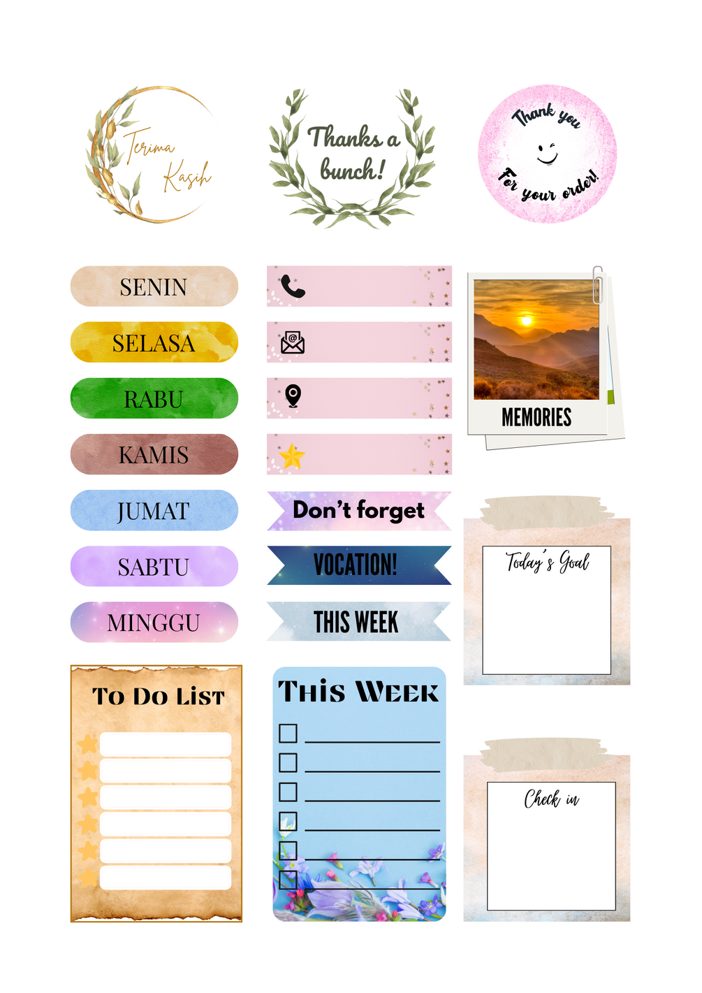 Template Stiker Aesthetic – Editable di Canva!