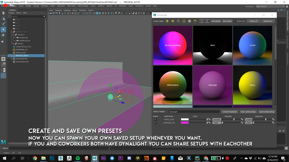 DynaLight - Dynamic Lighting script for Maya Arnold