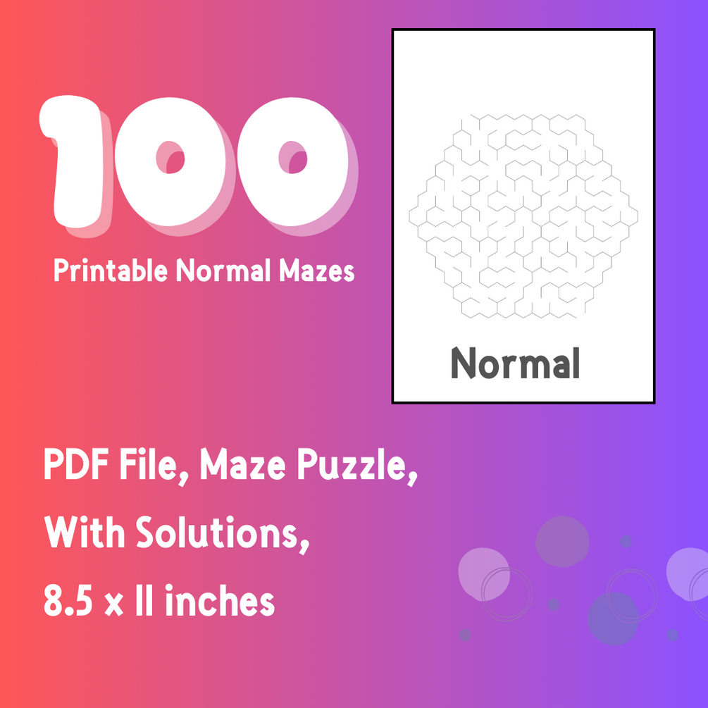 100 Printable Honeycomb Mazes, For Kids & Adults, PDF File, Maze Puzzle ...