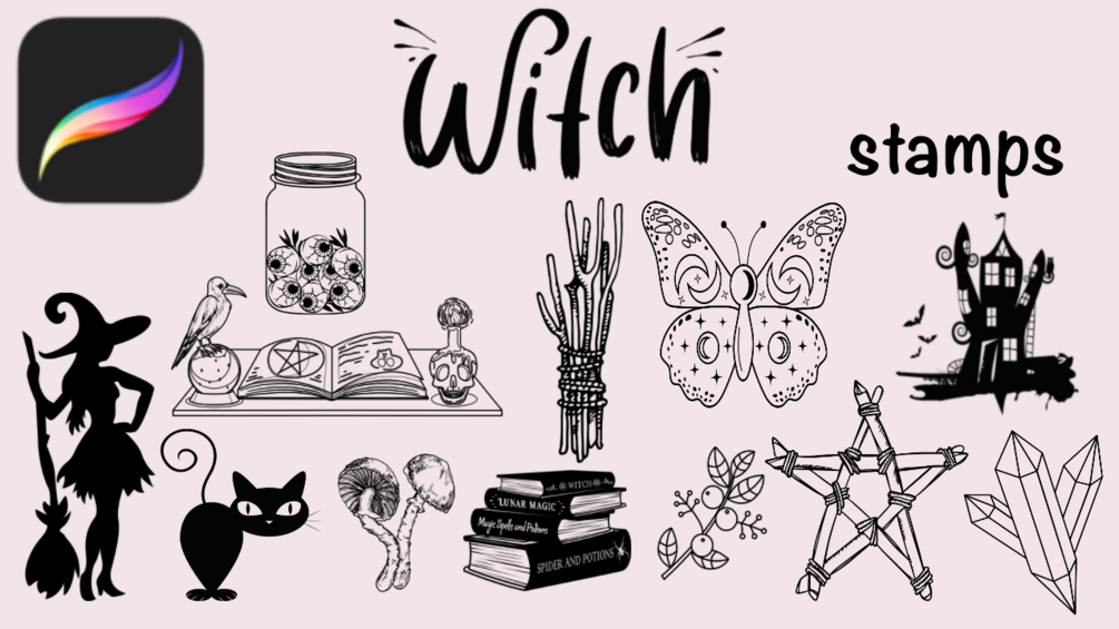 Procreate WITCH stamp brushes
