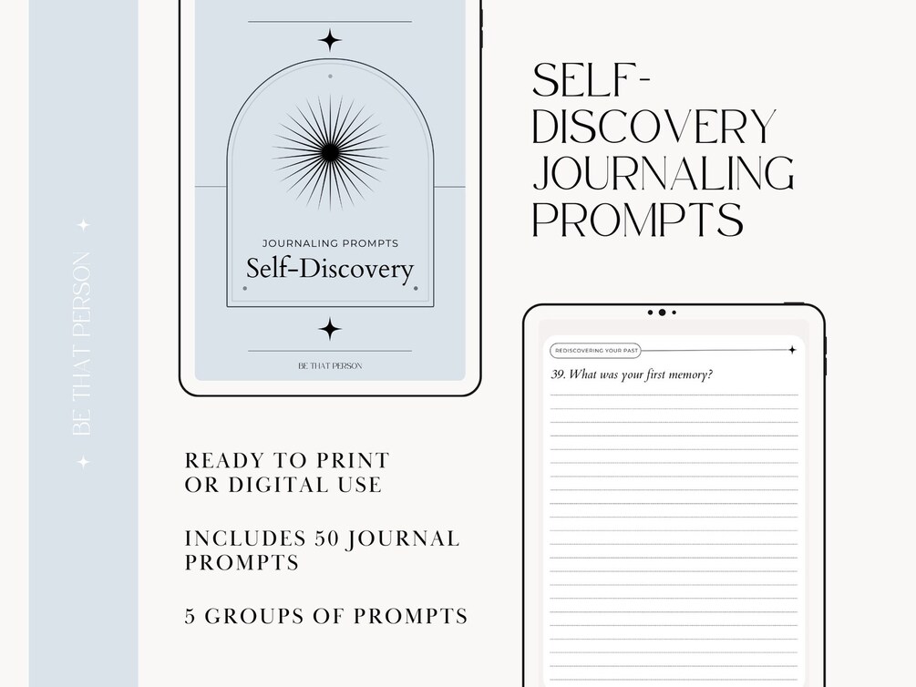 50 Self-Discovery Journal Prompts Printable | Shadow Work Journal
