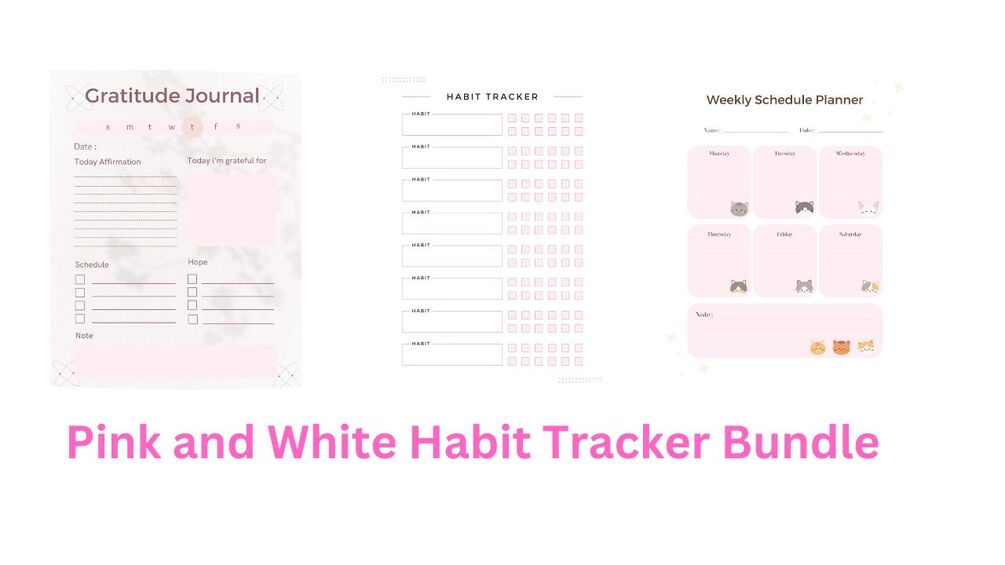Pink Habit Tracker Bundle
