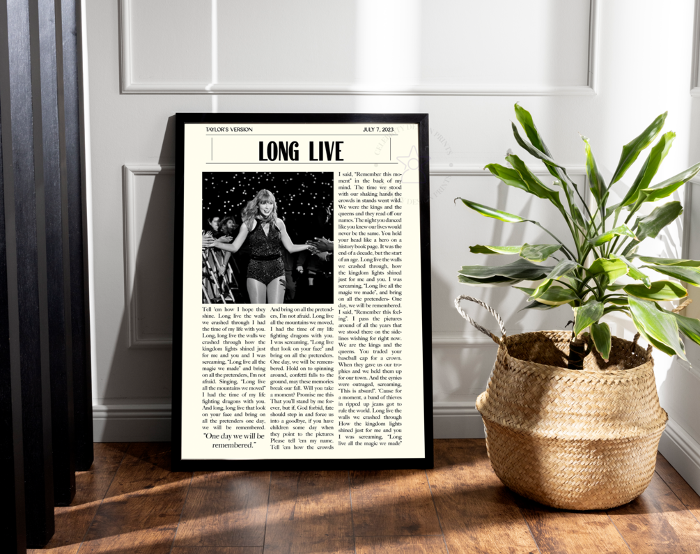Taylor Swift - Long Live - Newspaper Style - Digital Poster