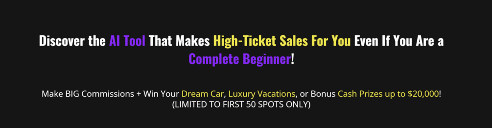 High-Ticket AI Accelerator (Brand NEW Ai Tool & Training)