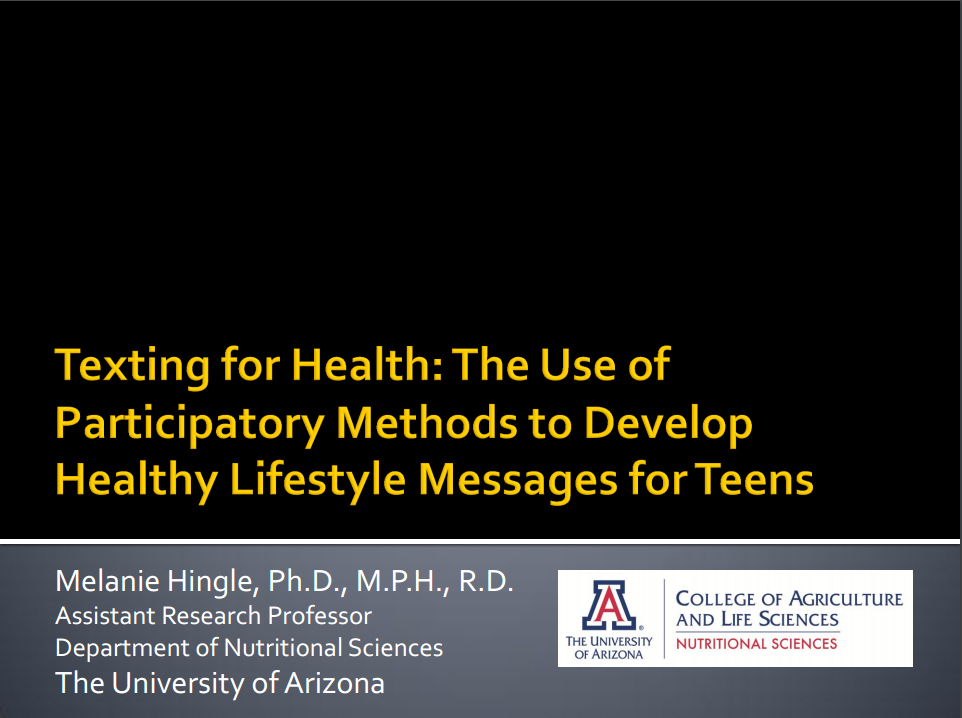 Texting for Health: The Use of Participatory Methods to Develop Healthy ...