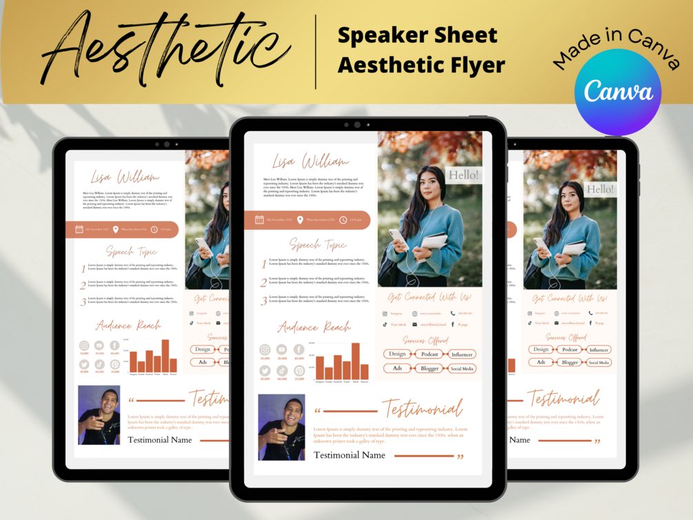 Speaker One Sheet Flyer Canva