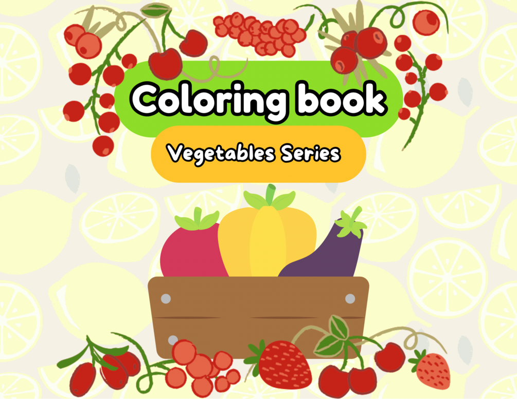 Lovely Orange Vegetable Coloring Book