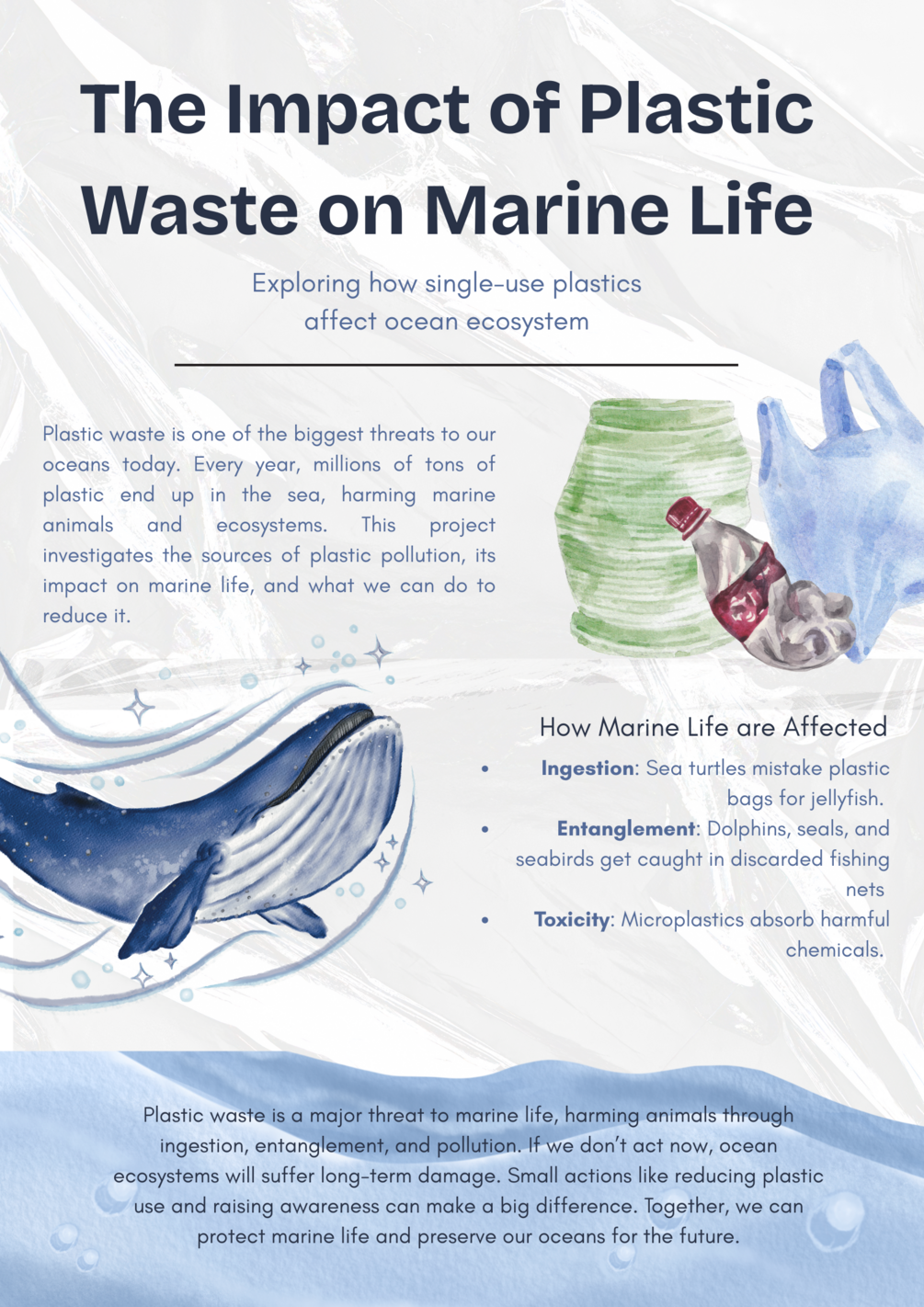 Marine Plastic School Digital Poster