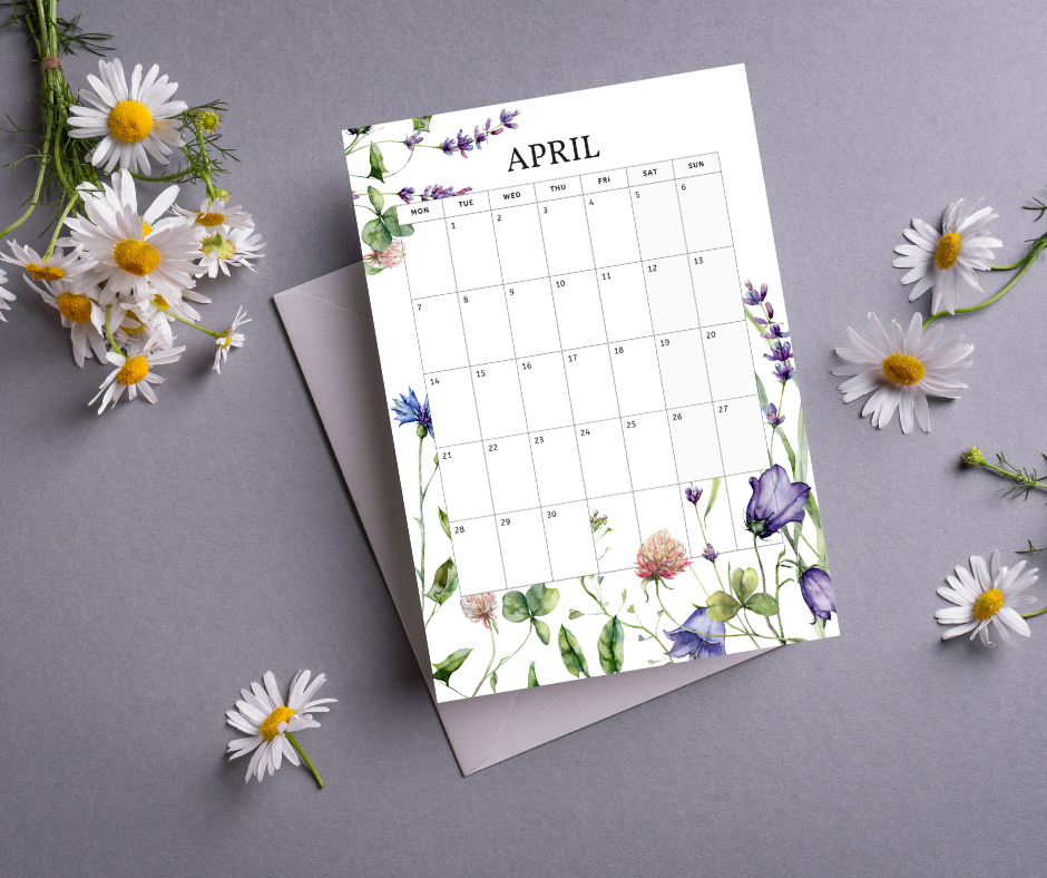 April Floral Vibes Monthly Planner | Digital Download (A4 & A5 ...