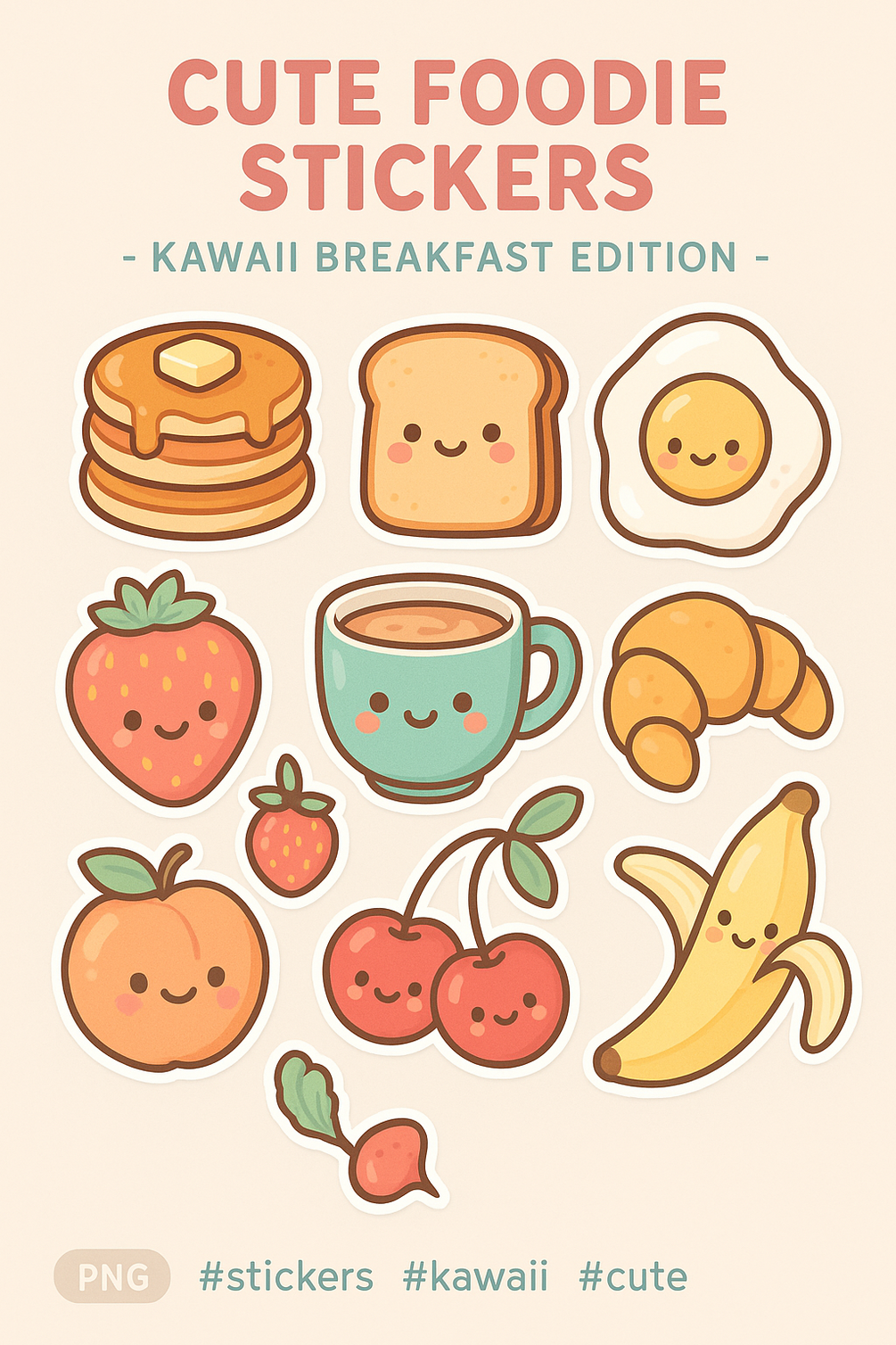 Kawaii Sticker Bundle – Cute Animal & Foodie Printable Set