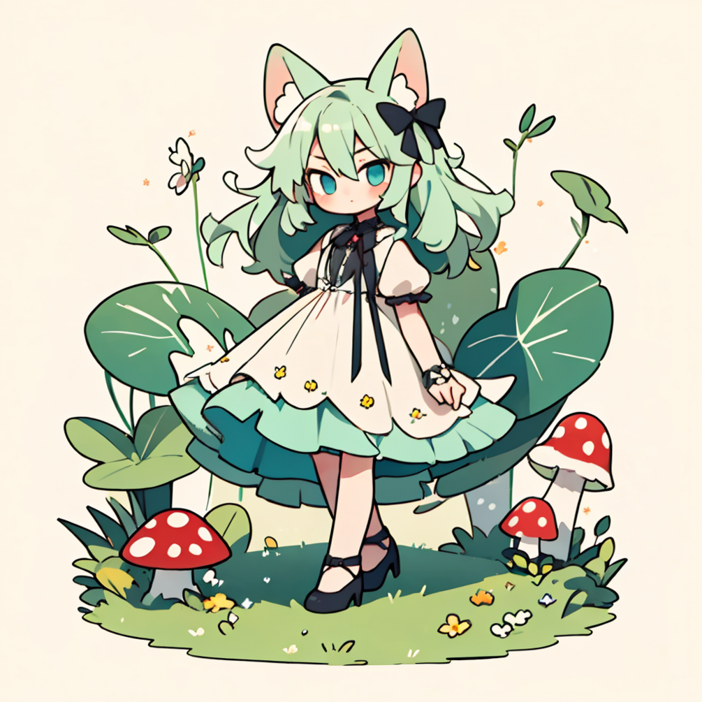 Enchanting Ensembles: Adorable Chibi Girl Artwork - Ideal for Stickers ...