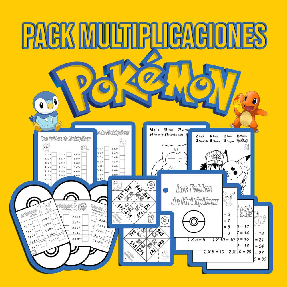 Pack Multiplicaciones Pokemon