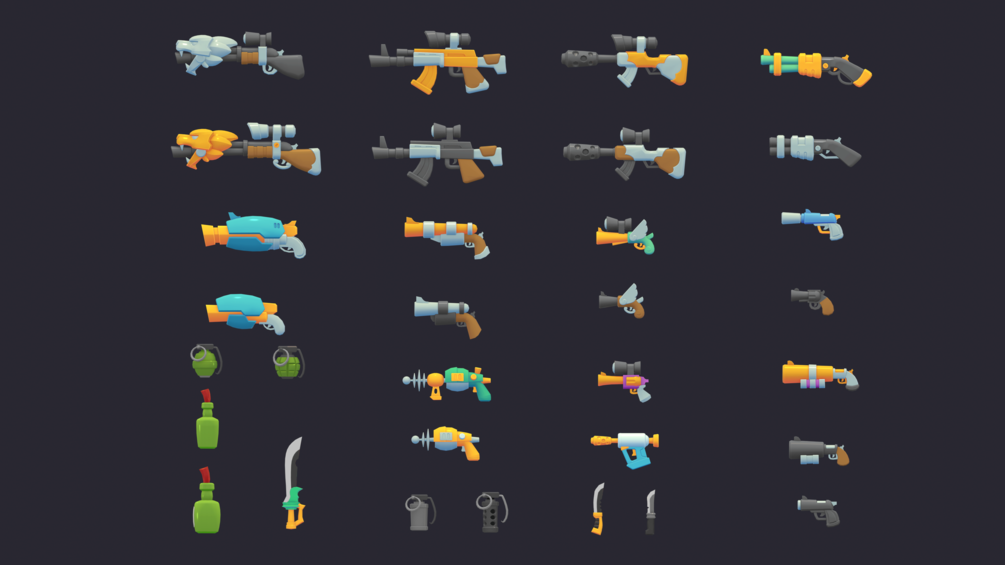 Low Poly Stylized Weapon Pack - 3D Game Kit