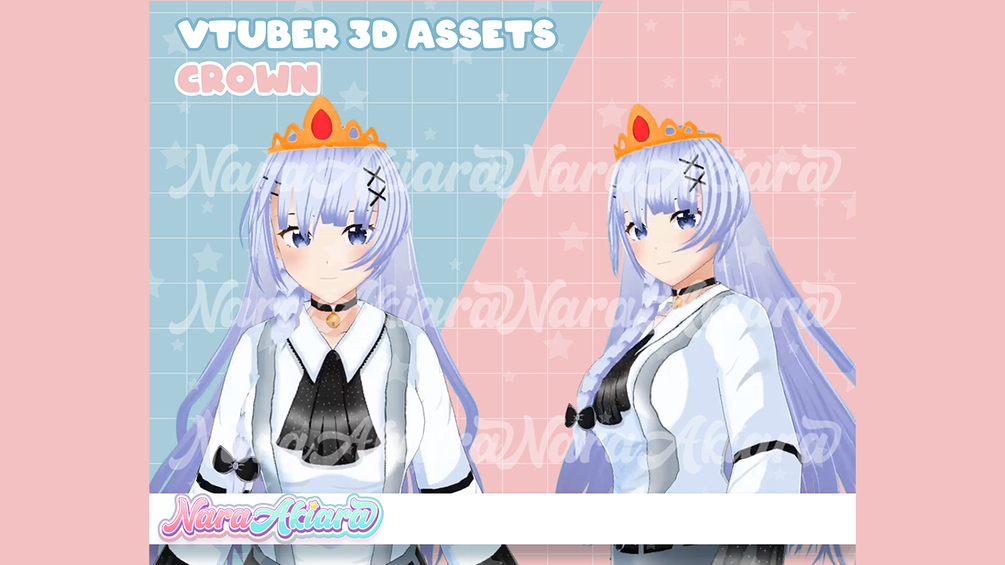 3D Vtuber Assets Red jewel Crown Vroid Commission, 3D assets ready to ...