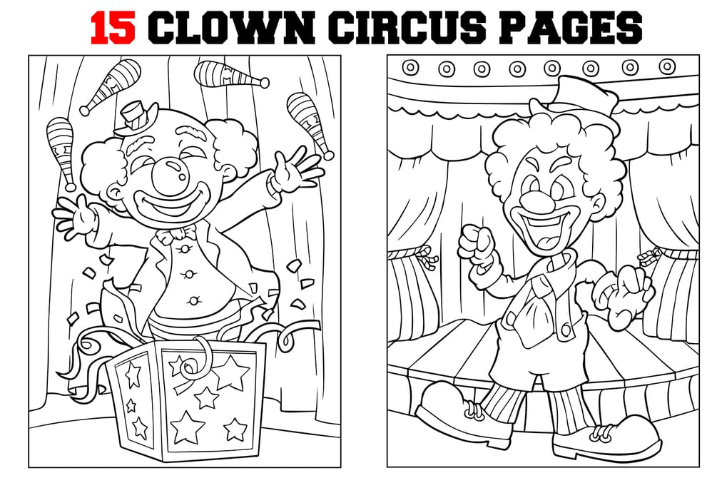 Clown Circus Coloring Pages