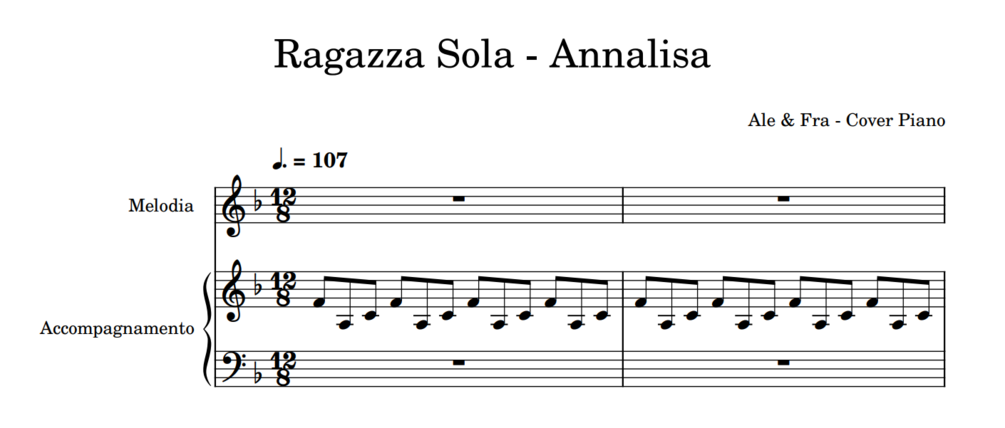 Spartito "Ragazza Sola" - Annalisa