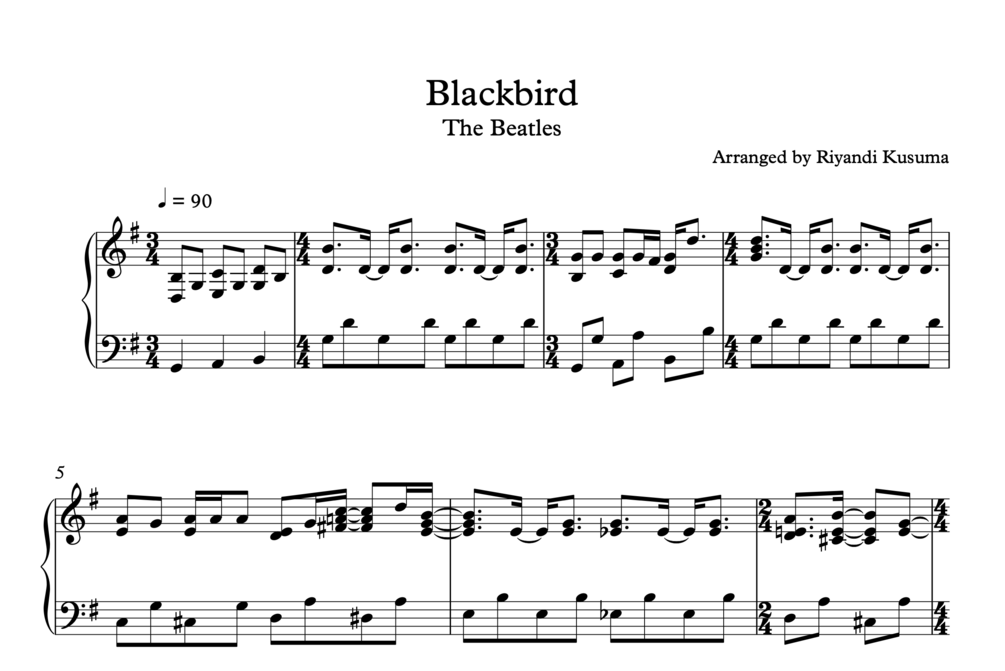 Blackbird - The Beatles (Sheet Music)