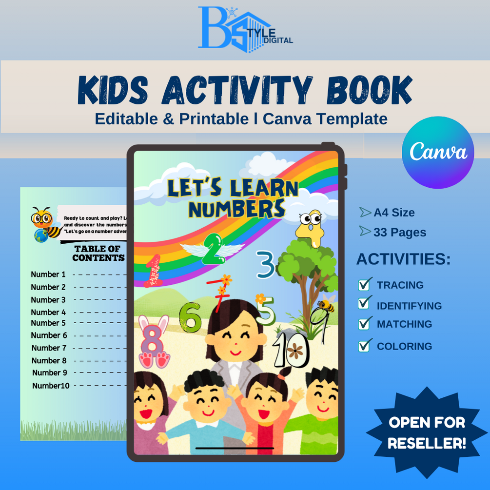 LET'S LEARN NUMBER 1-10: A FUN ACTIVITY BOOK FOR KIDS l BStyle Digital