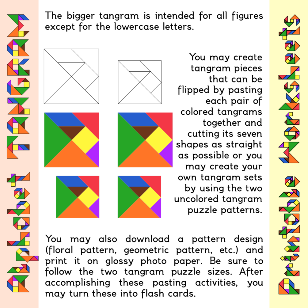 Alphabet Tangram Worksheets