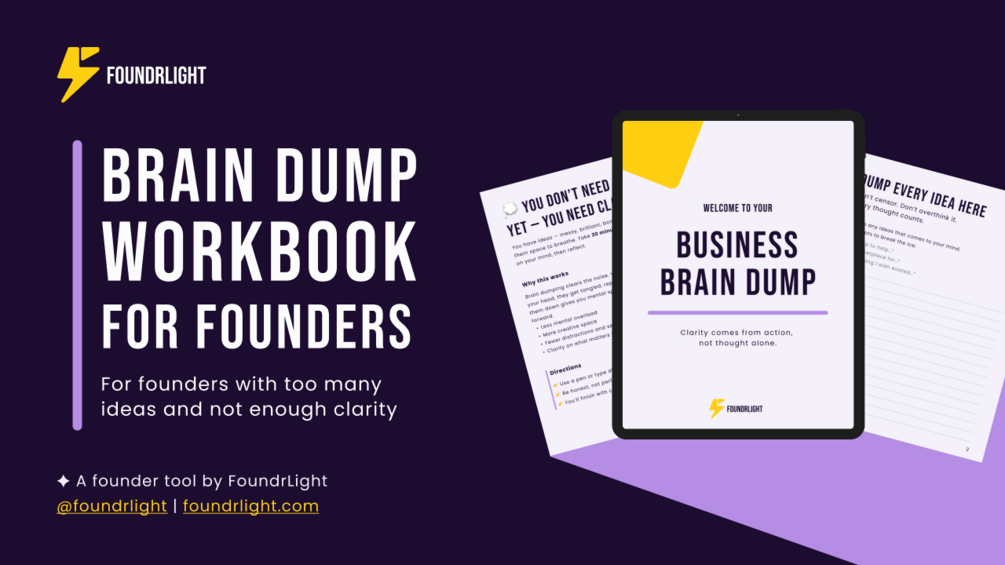 Brain Dump Workbook For Founders: Clear Your Head, Start with Clarity