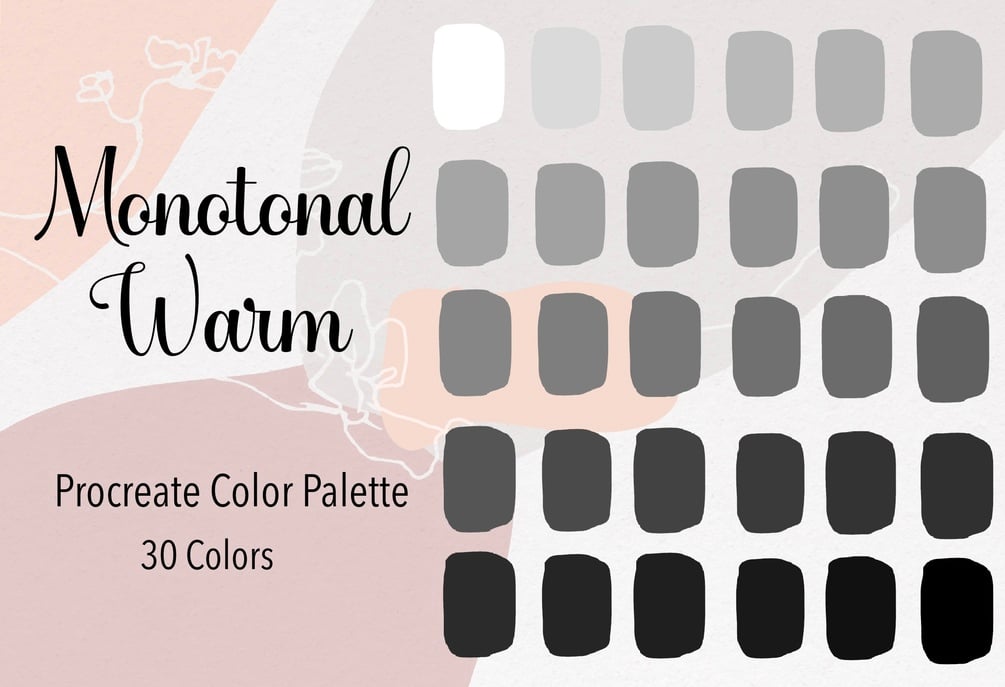 Procreate warm monotone Color Palette