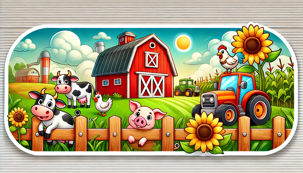 Interactive Farm Sticker Set - Digital Download for Kids