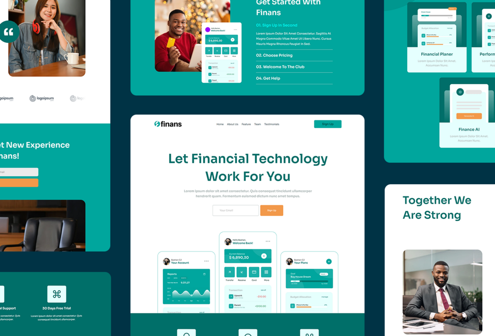 Finans - Financial Technology Landing Page Framer Template