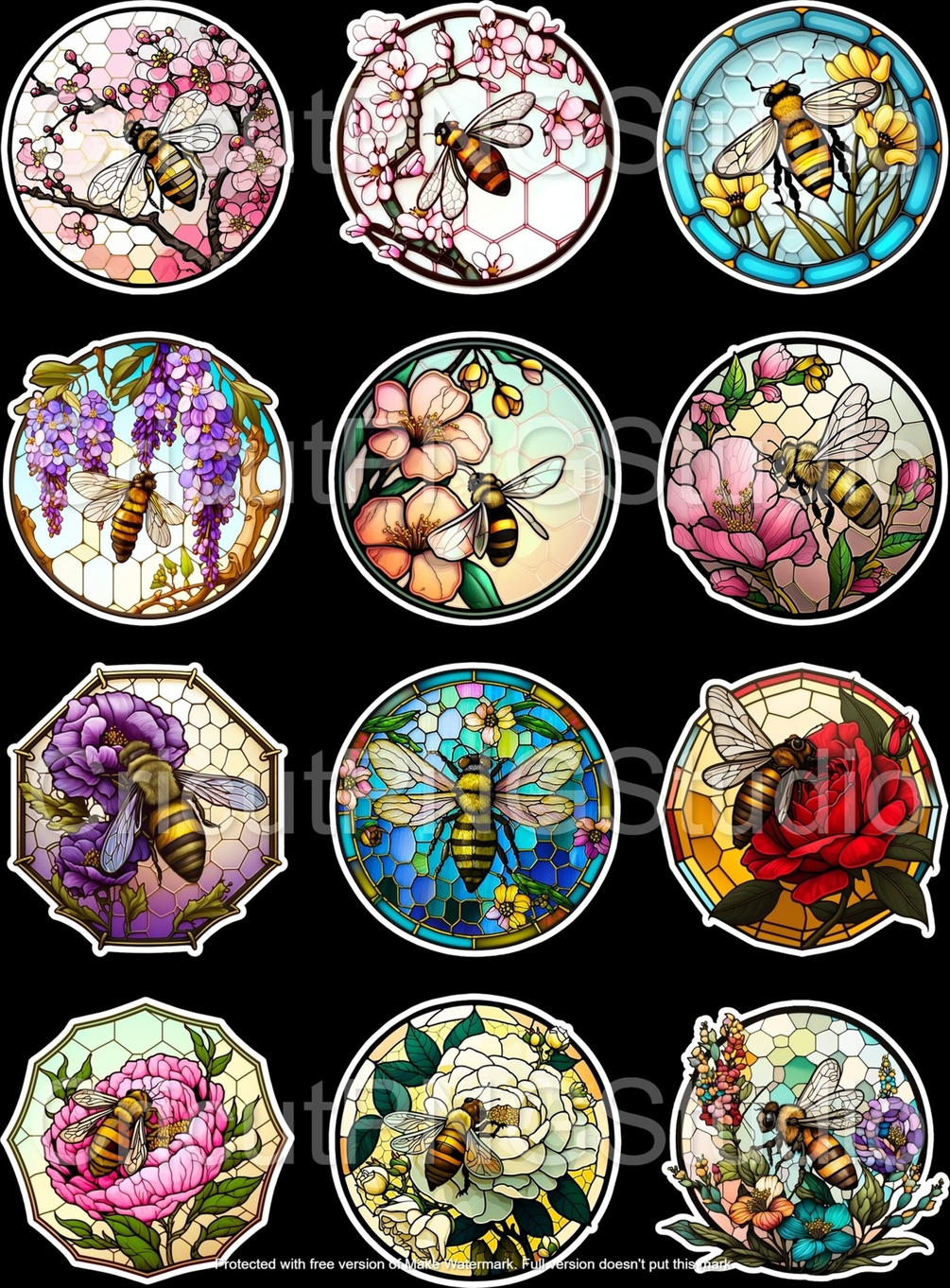Stained Glass PNG file for Sticker Making 5