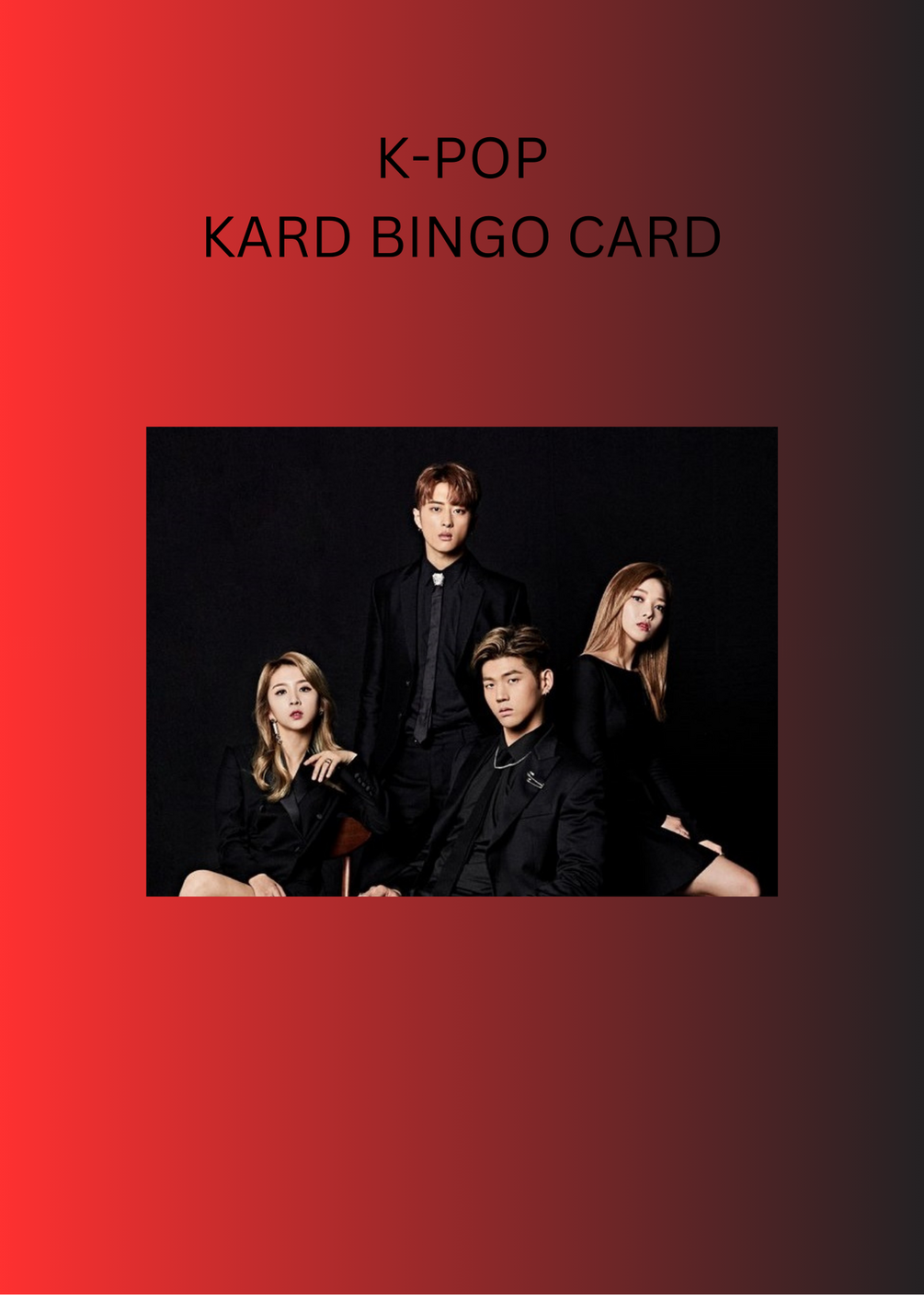 KARD Bingo Card - Your Ultimate Fan Experience!