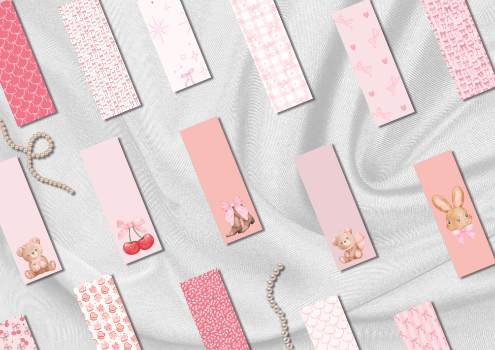 Set of 30 Coquette Printable Bookmarks
