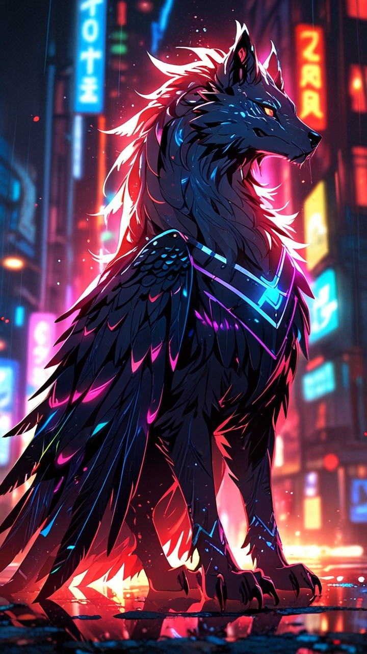Neon Color Griffin, Mobile Wallpaper, 9x16, vertical