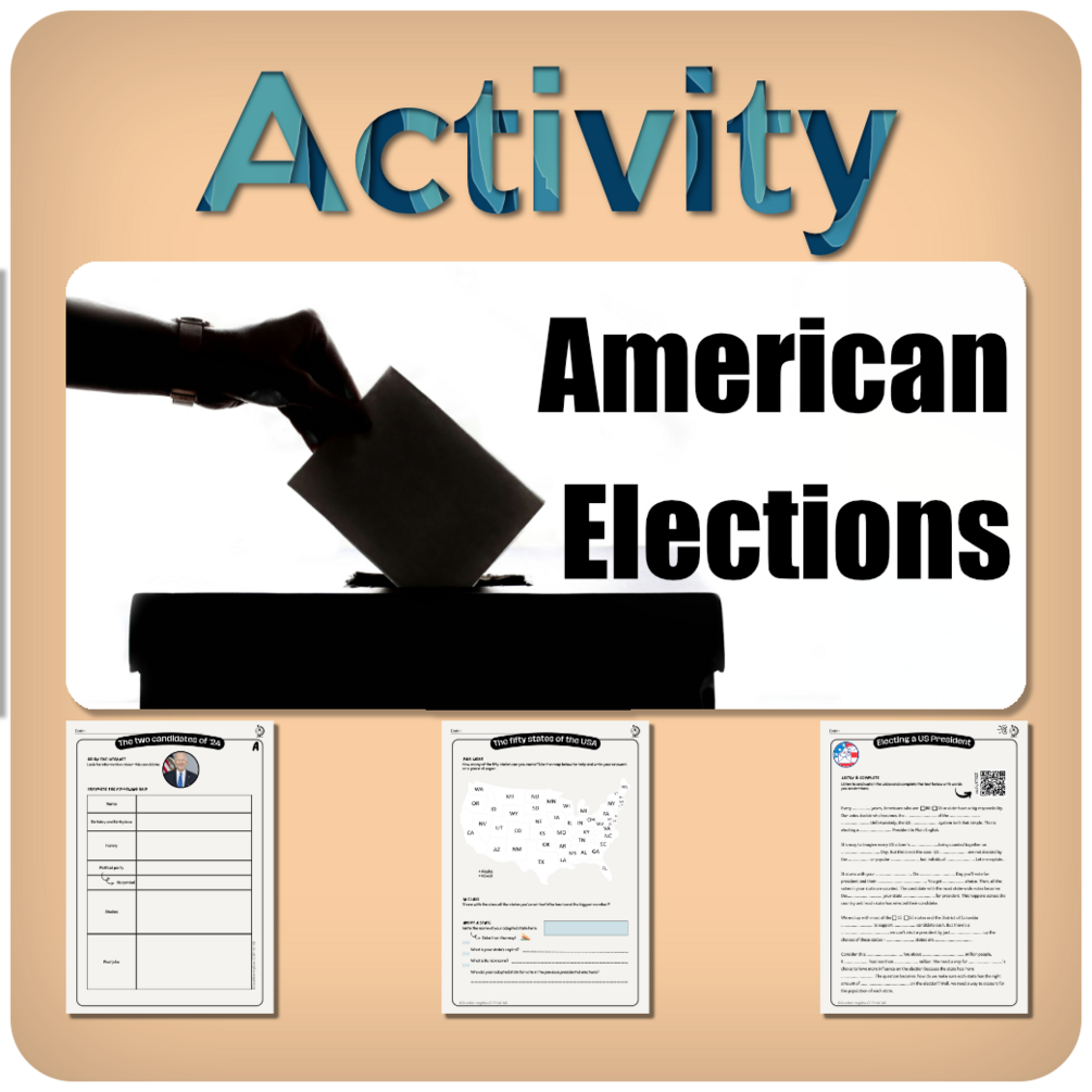 American Presidential Elections (UPDATED for 2024): an activity for ESL ...