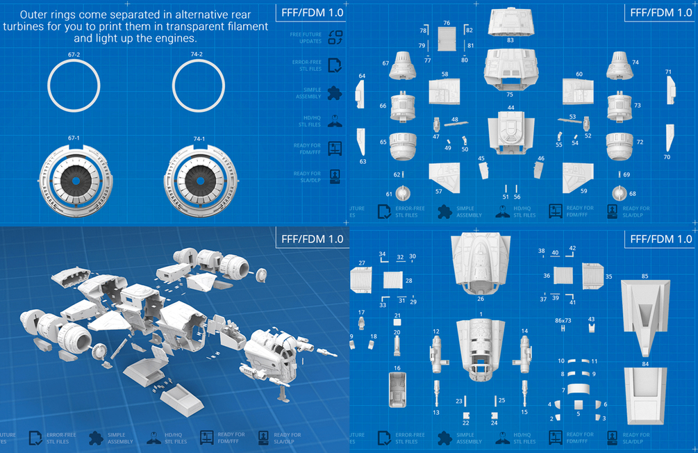 Star Wars Razor Crest 3D Model Print Files