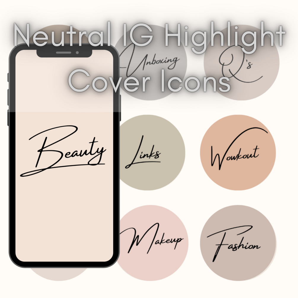 20 Minimalist Neutral Instagram Story Highlight Icon Covers, Edit in Canva, Minimalist Highlight ...